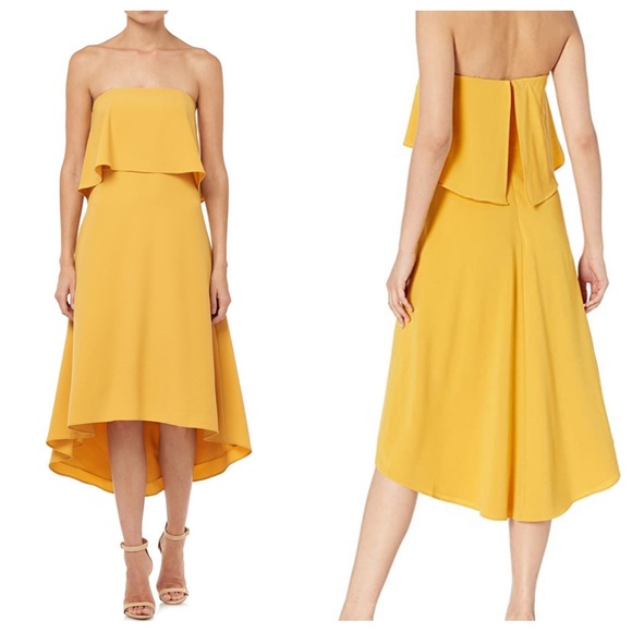 Halston Heritage | Dresses | Halston Heritage Strapless Popover Midi ...